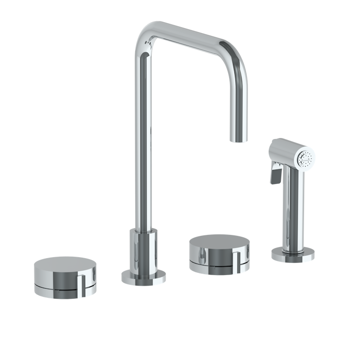 WATERMARK Elements 21 Deck Mounted 4 Hole Square Top Kitchen Set - Inc ...