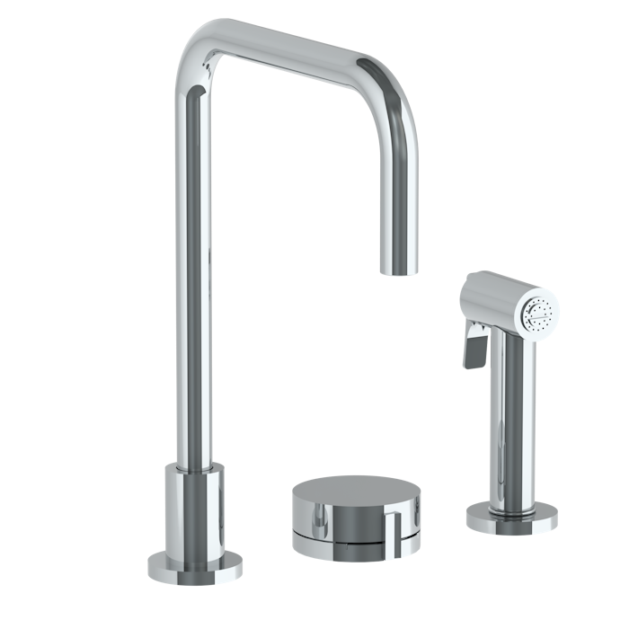 WATERMARK Elements 21 Deck Mounted 3 Hole Square Top Kitchen Set - Inc ...