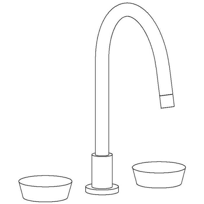 WATERMARK Zen 36 Deck Mounted 3 Hole Gooseneck Kitchen Faucet 36-7G-CM ...